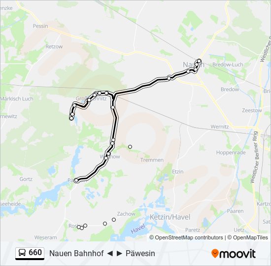 660 Route: Fahrpläne, Haltestellen & Karten - Nauen Bahnhof (Aktualisiert)