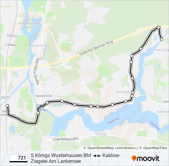 721 Route: Fahrpläne, Haltestellen & Karten - S Königs Wusterhausen Bhf ...