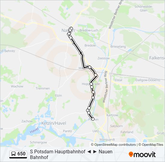 650 Route: Fahrpläne, Haltestellen & Karten - Potsdam Paaren (Aktualisiert)