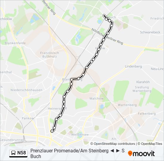 n58 Route: Schedules, Stops & Maps - Prenzlauer Promenade/Am Steinberg ...