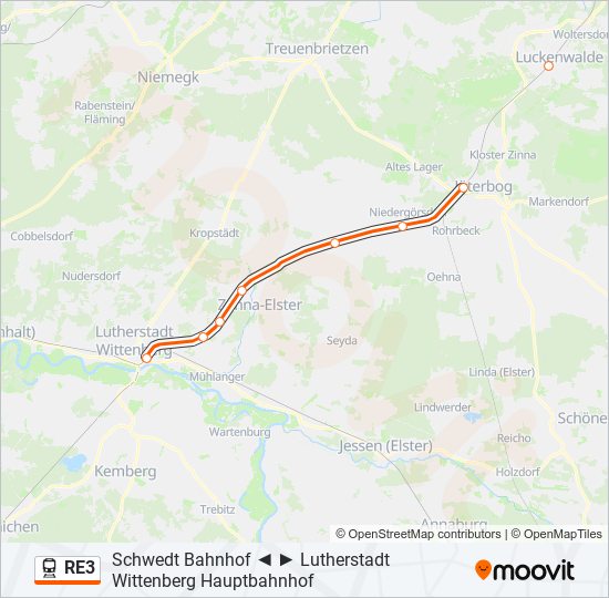 re3 Route: Schedules, Stops & Maps - Lutherstadt Wittenberg ...