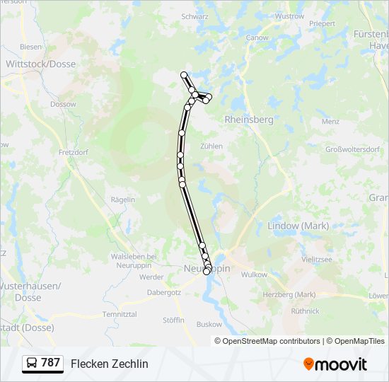 787 Route: Fahrpläne, Haltestellen & Karten - Flecken Zechlin ...