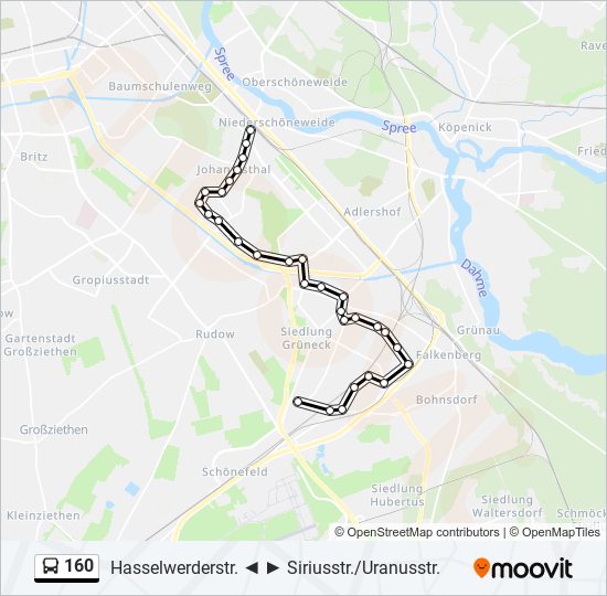 160 Route: Schedules, Stops & Maps - S Schöneweide/Sterndamm (Updated)