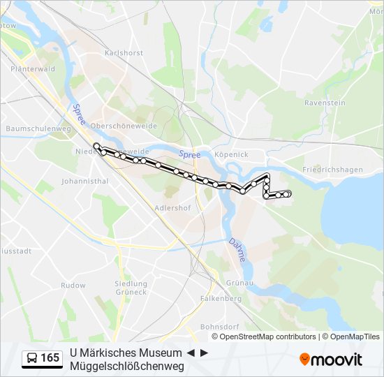 165 Route: Fahrpläne, Haltestellen & Karten - S Schöneweide Bhf ...