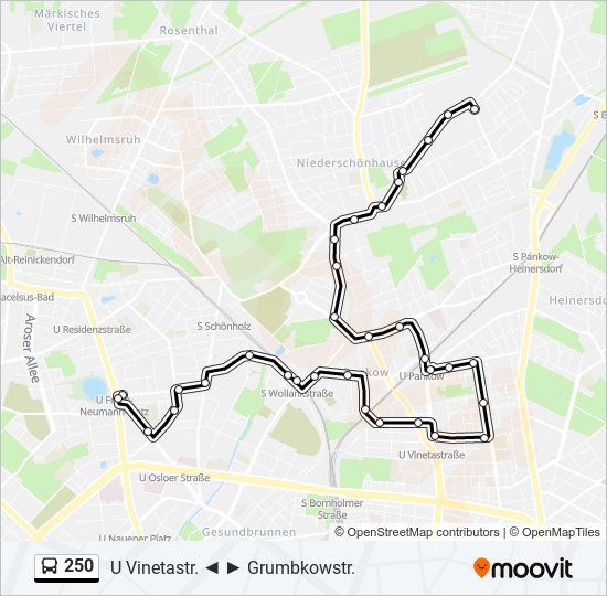 250 Route: Schedules, Stops & Maps - U Franz-Neumann-Platz (Updated)
