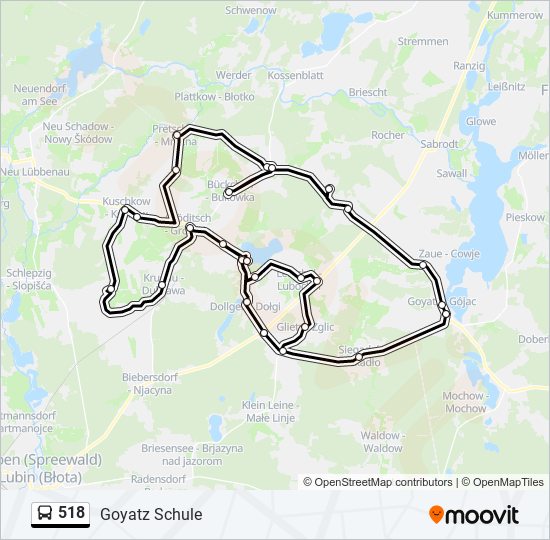 518 Route: Fahrpläne, Haltestellen & Karten - Goyatz Schule (Aktualisiert)