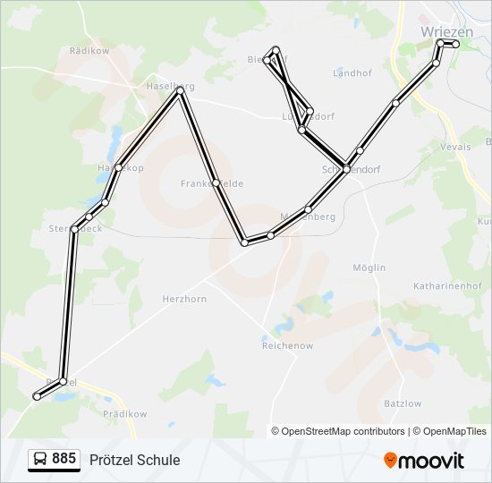 885 Route: Fahrpläne, Haltestellen & Karten - Prötzel Schule (Aktualisiert)