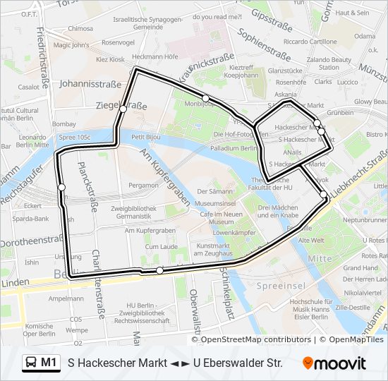 m1 Route: Schedules, Stops & Maps - S Hackescher Markt (Updated)