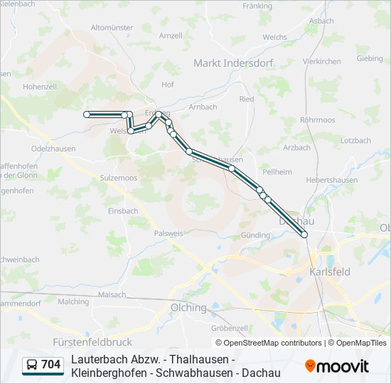 704 Route: Fahrpläne, Haltestellen & Karten - Sittenbach, Maibaum ...