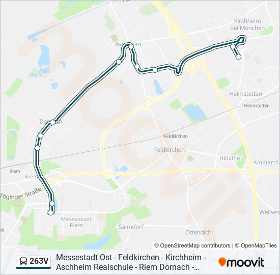 263v Route: Fahrpläne, Haltestellen & Karten - Messestadt West ...