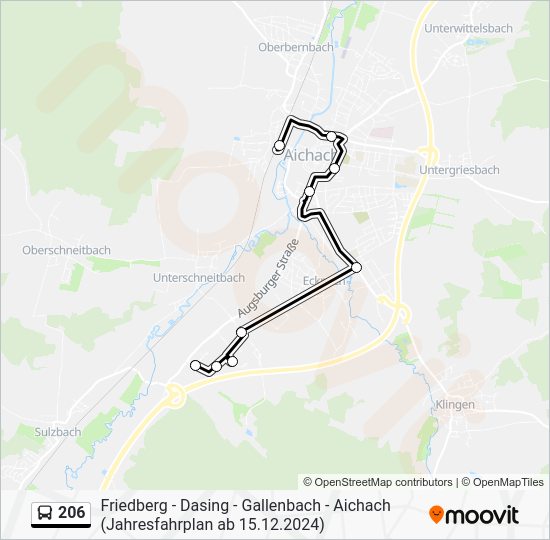 206 Route: Schedules, Stops & Maps - Aichach, Karl-Schiller-Straße ...