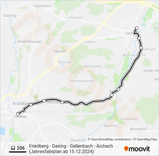 206 Route: Schedules, Stops & Maps - Dasing, Bahnhof (Updated)