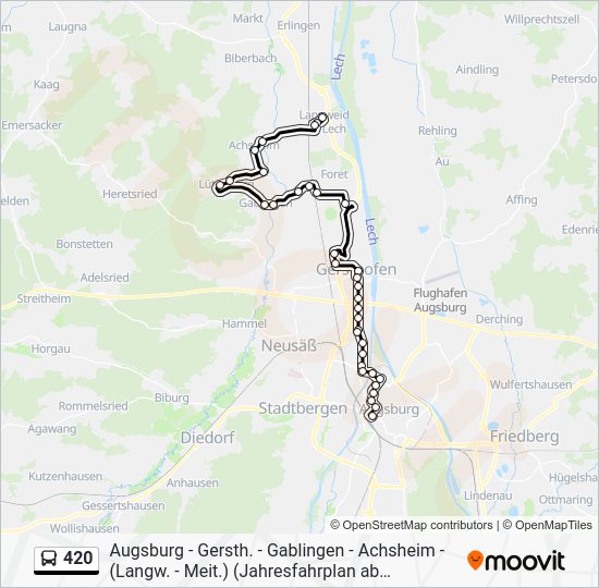 420 Route: Schedules, Stops & Maps - Langweid, Waage (Updated)