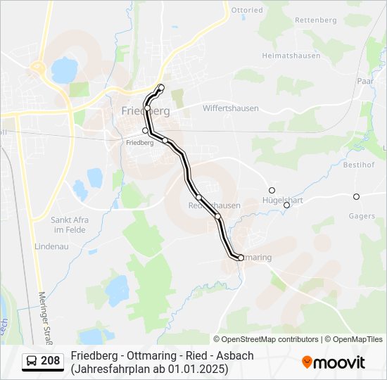208 Route: Schedules, Stops & Maps - Friedberg, Realschule (Updated)