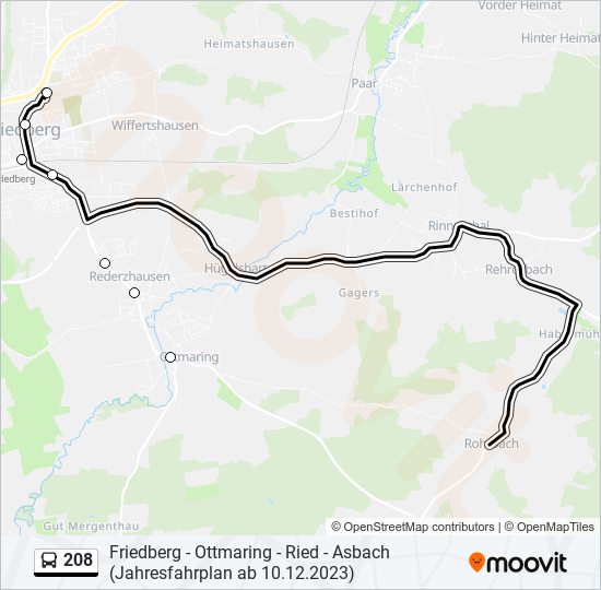 208 Route: Schedules, Stops & Maps - Friedberg, Realschule (Updated)