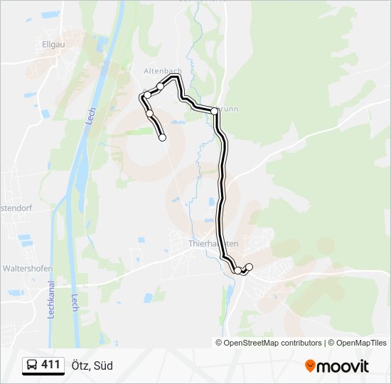411 Route: Fahrpläne, Haltestellen & Karten - Ötz, Süd (Aktualisiert)