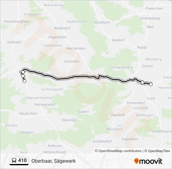 410 Route: Schedules, Stops & Maps - Oberbaar, Sägewerk (Updated)