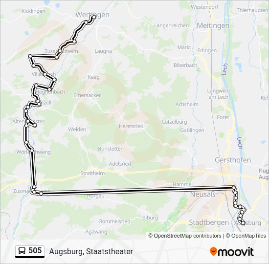 505 Route: Schedules, Stops & Maps - Augsburg, Staatstheater (Updated)