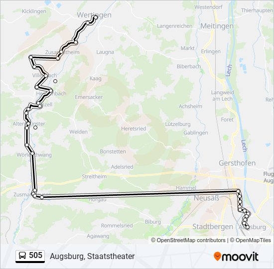 505 Route: Schedules, Stops & Maps - Augsburg, Staatstheater (Updated)
