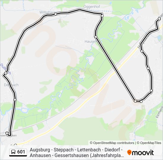 601 Route: Schedules, Stops & Maps - Gessertshausen, Bahnhof (Updated)