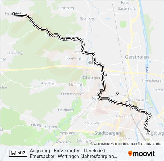 502 Route: Schedules, Stops & Maps - Augsburg, Staatstheater (Updated)