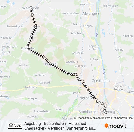 502 Route: Schedules, Stops & Maps - Augsburg, Staatstheater (Updated)