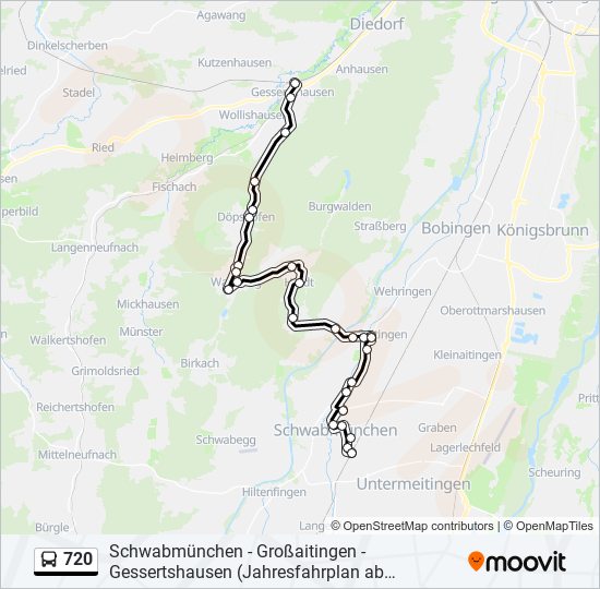 720 Route: Schedules, Stops & Maps - Schwabm., Bahnhof (Updated)