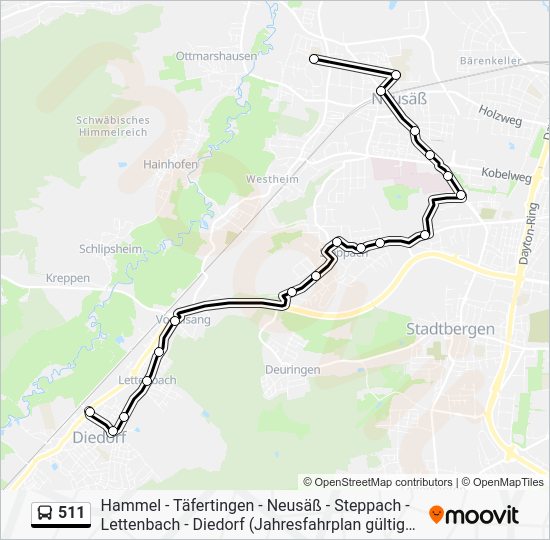 511 Route: Schedules, Stops & Maps - Diedorf, Gewerbegebiet (Updated)
