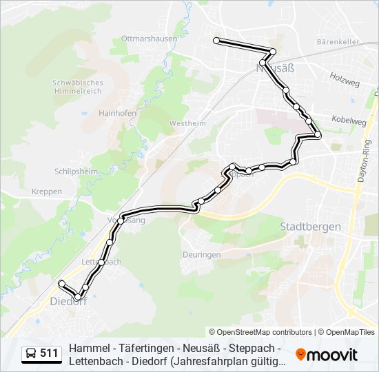 511 Route: Schedules, Stops & Maps - Diedorf, Gewerbegebiet (Updated)