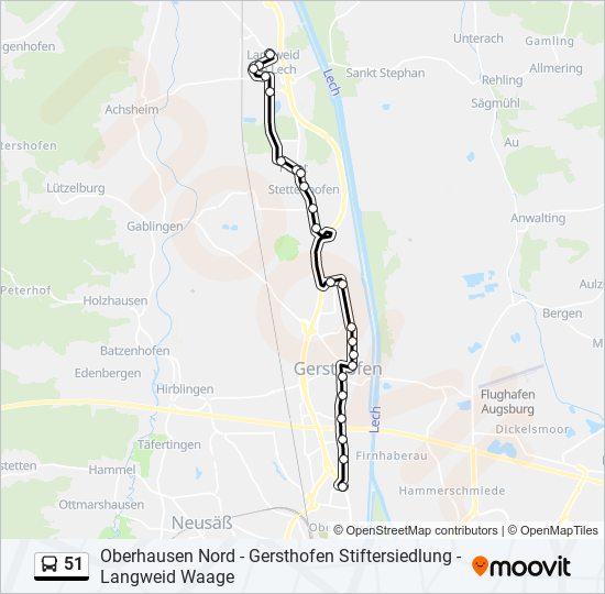 51 Route: Schedules, Stops & Maps - Langweid, Waage (Updated)