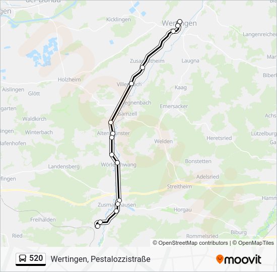 520 Route: Schedules, Stops & Maps - Wertingen, Pestalozzistraße (Updated)