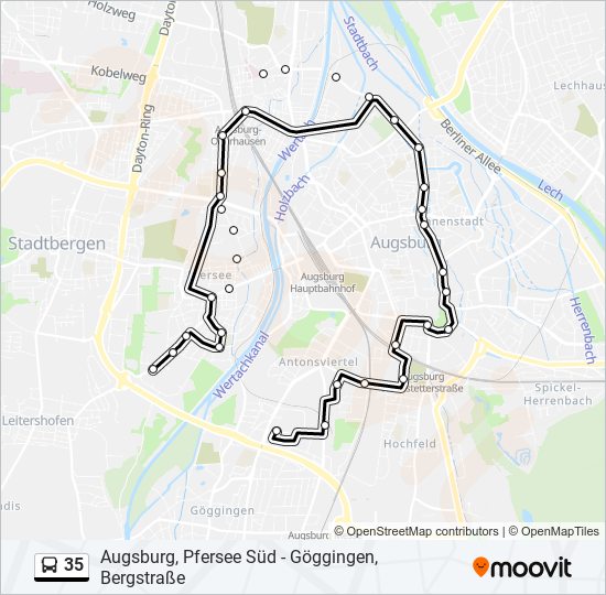 Linie 35 Augsburg Haltestellen