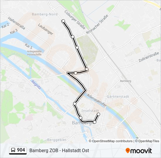 904 Route: Fahrpläne, Haltestellen & Karten - Bamberg Nord (Aktualisiert)