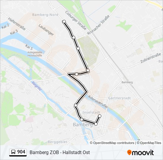 904 Route: Fahrpläne, Haltestellen & Karten - Bamberg Nord (Aktualisiert)