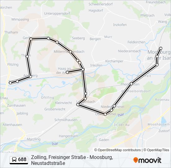 688 Route: Schedules, Stops & Maps - Moosburg, Neustadtstraße (Updated)