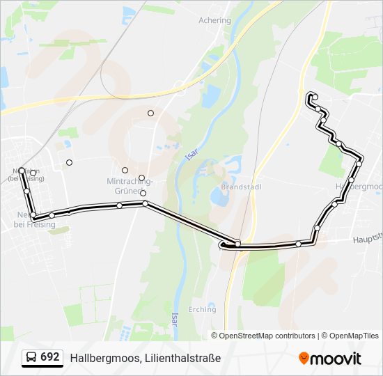 692 Route: Schedules, Stops & Maps - Hallbergmoos, Lilienthalstraße ...
