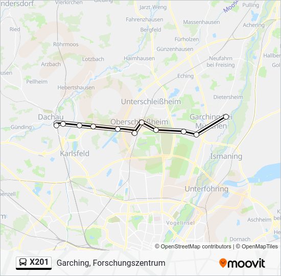 X201 Route: Schedules, Stops & Maps - Garching, Forschungszentrum (Updated)