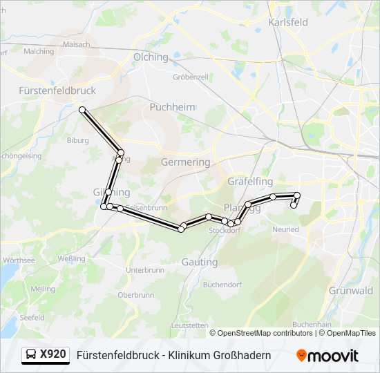 X920 Route: Schedules, Stops & Maps - Fürstenfeldbruck (Updated)
