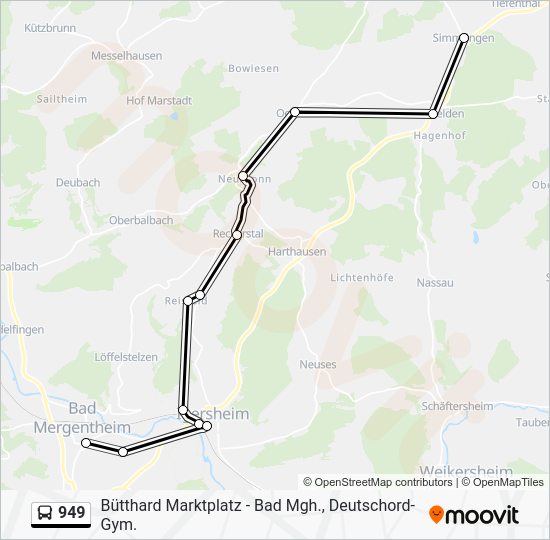 949 Route: Schedules, Stops & Maps - Bad Mergentheim, Altstadt Schloss ...
