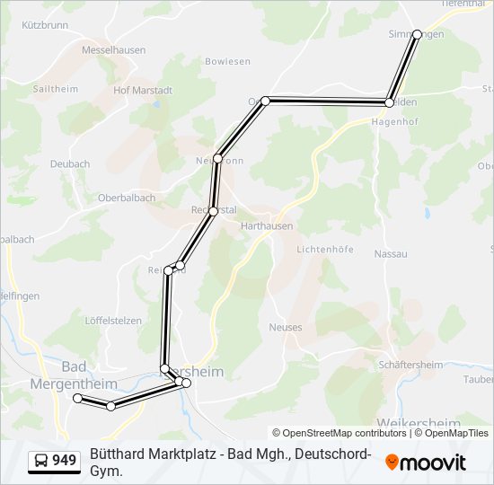 949 Route: Schedules, Stops & Maps - Bad Mergentheim, Altstadt Schloss ...