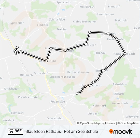 96f Route: Schedules, Stops & Maps - Hilgartshausen Abzw. Märzenäcker ...