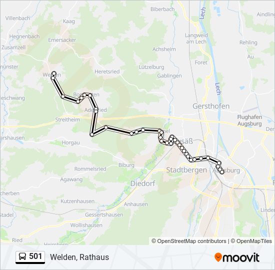 501 Route: Schedules, Stops & Maps - Welden, Rathaus (Updated)