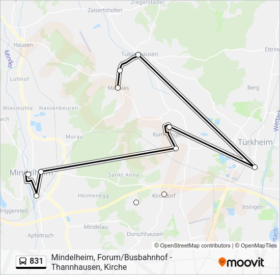 831 Route: Fahrpläne, Haltestellen & Karten - Zaisertshofen (Aktualisiert)
