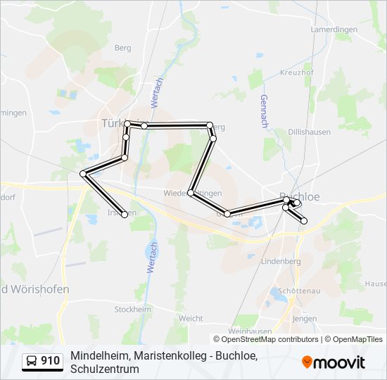 910 Route: Schedules, Stops & Maps - Irsingen (Updated)