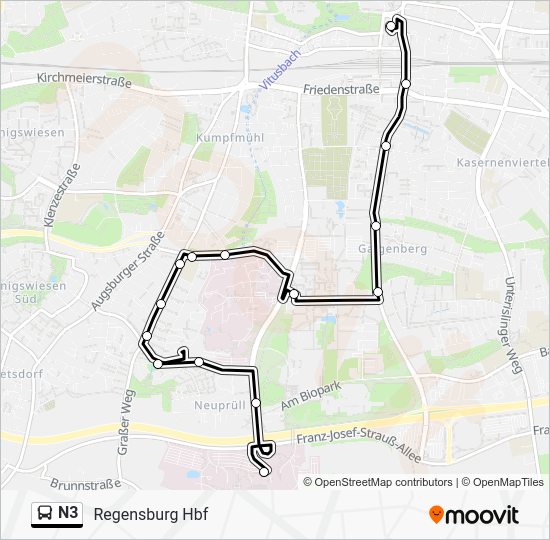 n3 Route: Schedules, Stops & Maps - Regensburg Hbf (Updated)