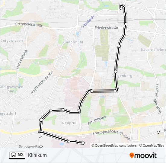 n3 Route: Schedules, Stops & Maps - Klinikum (Updated)