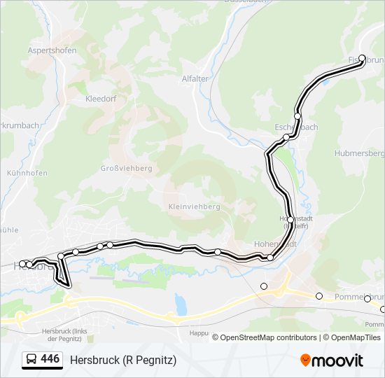 446 Route: Fahrpläne, Haltestellen & Karten - Hersbruck (R Pegnitz ...