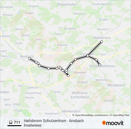 711 Route: Schedules, Stops & Maps - Ansbach Inselwiese (Updated)