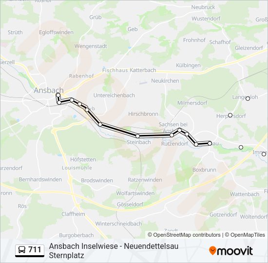 711 Route: Schedules, Stops & Maps - Ansbach Inselwiese (Updated)