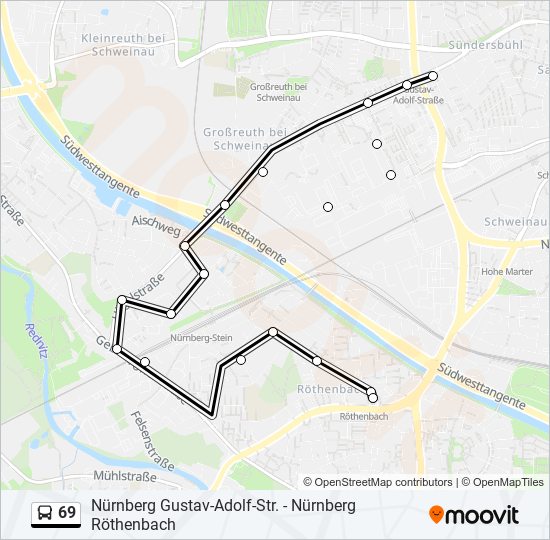 69 Route: Schedules, Stops & Maps - Nürnberg Röthenbach (Updated)